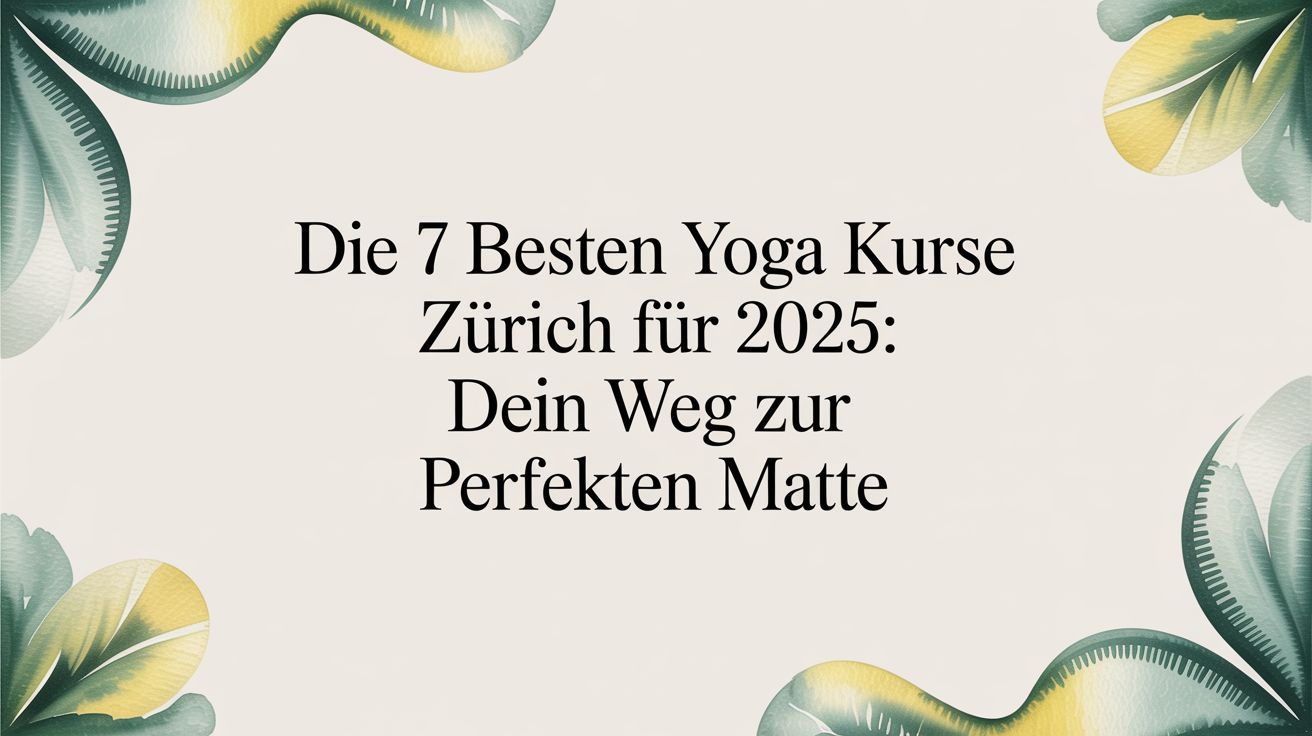 Die 7 besten Yoga Kurse Zürich für 2025: Dein Weg zur perfekten Matte ...